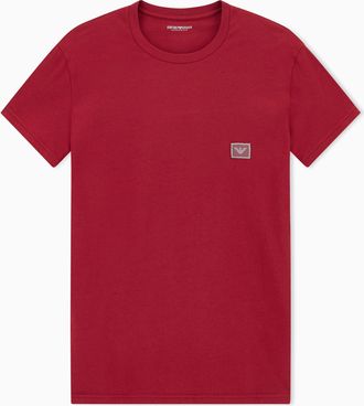 Emporio Armani Herren T-Shirt Shiny Logoband Rundhals Rot XL Slim Fit, rot, XL