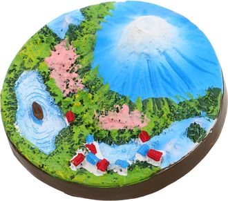 Valiclud Handbemalte Miniatur Fuji Berg Statue aus Harz Japanische Mikro landschaftsdekoration Einzigartiges Bonsai zubeh&ouml;r f&uuml;r Schreibtisch Regal und Kleine R