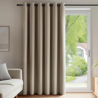 Deconovo Rideaux Occultants Isolant Thermique Anti Froid, 200X280 CM (Largeur X Hauteur), Design Moderne &agrave; Oeillets, Rideaux pour Chambre Gar?on, Taupe, 1Pi&egrave;ce