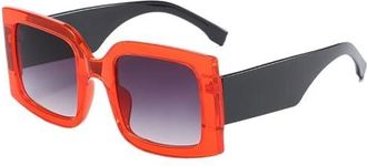 Generic Lunettes De Soleil Carr&eacute;es &Agrave; Grande Monture For Femme, Id&eacute;ales For La Photographie De Rue, La Conduite, Le Sport Et Les D&eacute;placements Quotidiens.(Red)