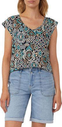 s.Oliver T-Shirt mit weitem Ausschnitt, Cut-Out und Schleife