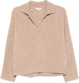 Vince Pullover mit Poloshirtkragen - Nude