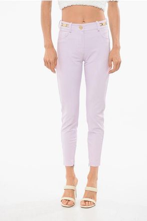 Elisabetta Franchi Cropped Fit Stretch Fabric Pants with 5-Pockets size 40