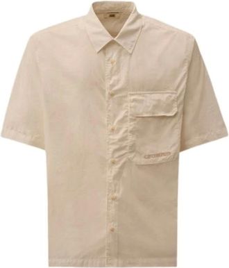C.P. Company C.p. Company, Homme, Chemises, Blanc, Taille: L Chemise &agrave; Manches Courtes en Popeline