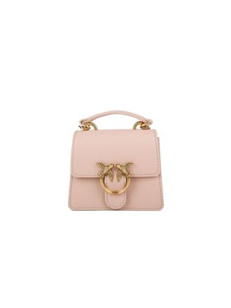 Pinko Winged-Clasp Leather Top Handle Bag - Pink