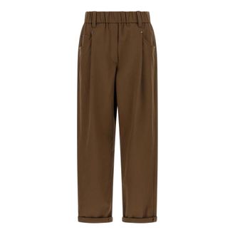 Brunello Cucinelli Baggy Pull-On Hosen - - Trousers - Damen - Braun - S