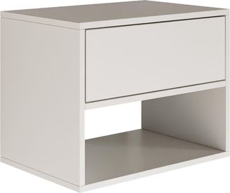 Selsey Nachttisch H&auml;ngend Schwebender Wei&szlig; Farbe 50B x 36T x 40H cm Nachtschrank mit Schublade in Minimalistischer - Push-to-Open - Skandinavischen Platzspar