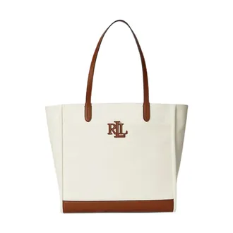 Ralph Lauren Femme, Sacs, Beige, Taille: ONE Size Cmryn Lg Tt-Tote-Large-Canvas/Ntrl Sm