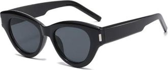 Generic Lunettes De Soleil R&eacute;tro &Agrave; Petite Monture For Hommes Et Femmes, Id&eacute;ales For Les Photos De Vacances Et Les F&ecirc;tes.(Black)