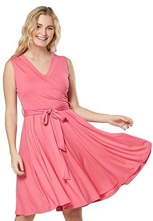 Happy Mama Femme Robe Patineuse dallaitement Maternit&eacute; Double Couches. 078p (Corail, 44, 2XL)