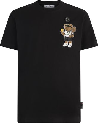Philipp Plein Round Neck T-Shirt Teddy Tennis Patch