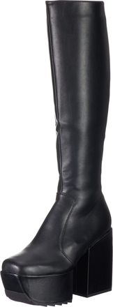 Lamoda Damen Disappearance Knee High Boot, Black Pu, 38 EU