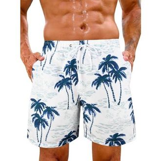 Generic Short de bain d&eacute;t&eacute; pour homme - S&eacute;chage rapide, blanc, XXL