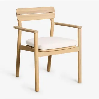 Sklum Sklum - Chaise de salle à manger avec accoudoirs en bois dacacia Saira