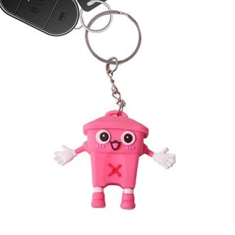 Generico porte-cl&eacute;s pour femme, pendentif de poubelle anim&eacute;, petit porte-cl&eacute;s en PVC, pour femmes, hommes, &eacute;tudiants, sac &agrave; dos, t&eacute;l&eacute;phone, miroir, rose, Consu