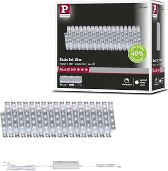 Paulmann 71235 MaxLED 500 LED Strip Neutralwei&szlig; Basisset 10m 28W 550lm/m 64 LEDs/m 4000K 40VA