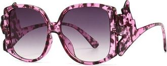 Generic Lunettes de soleil colorées tendance 2026 pour femme rétro unique jambes dégradées UV400 lunettes de soleil tendance pour hommes, motif violet, une