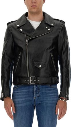 Alexander McQueen Leather Biker Jacket - Black