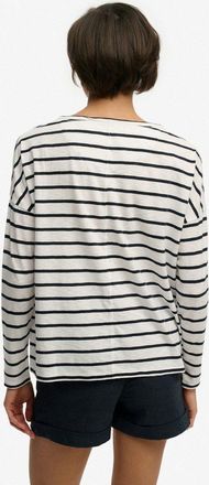 Superdry Langarmshirt STUDIOS BOAT NECK SLUB LS TOP Baumwollmischung, oversize