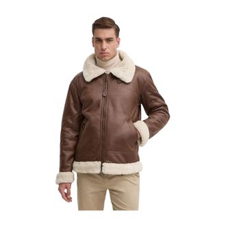 Alpha Industries Blouson aviateur B-3 en similicuir - Homme - Vestes - Brun - Taille: XL
