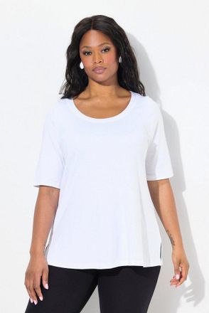 Ulla Popken T-Shirt Pima Cotton Shirt A-Linie Rundhals Halbarm