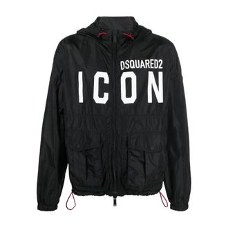 Dsquared2 Homme, Vestes, Noir, Taille: XL Veste Légère Cargo Windbreaker Noire