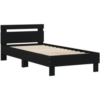 vidaXL Bettgestell mit Kopfteil Schwarz 90x200 cm Holzwerkstoff Vidaxl