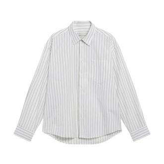 Ami Chemise boutonn&eacute;e &agrave; rayures - Homme - Chemises - Blanc - Taille: XL