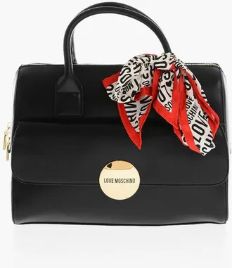 Moschino LOVE logoed handkerchief faux leather SIMPLE HOOP handbag size Unica