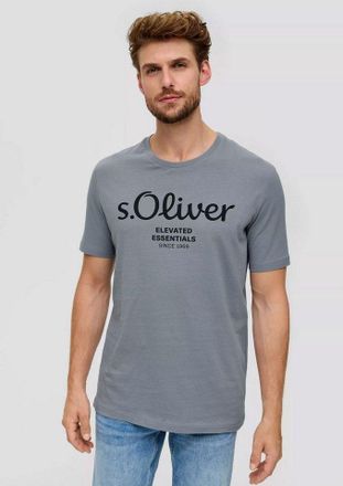 s.Oliver T-Shirt mit Rundhals-Ausschnitt, kurzarm, Logo-Aufdruck im 2er Pack