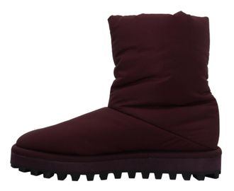 Dolce & Gabbana Mens Bordeaux Nylon Boots Padded Mid Shoes