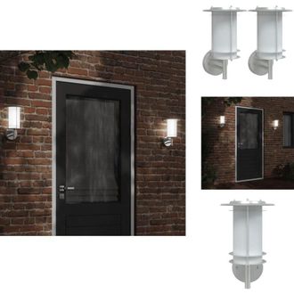 vidaXL Vidaxl - Appliques murales dextérieur 2pcs argenté acier inoxydable - Applique Murale Exterieure - Éclairage Extérieur - Luminaire Extérieur