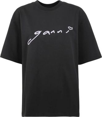 Ganni Femme, Tops, Noir, Taille: 38 FR T-Shirt
