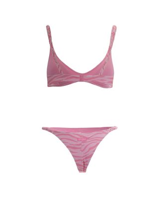 MC2 Saint Barth Womens Bikini Moana Zebra Print Pink Polyamide Elastane One-Pieces