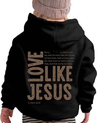 Generic Sweat &agrave; capuche dhiver d&eacute;contract&eacute; &agrave; col rond pour filles de 2 &agrave; 13 ans, pour activit&eacute;s de plein air et confort quotidien, Noir, 12-13 ans