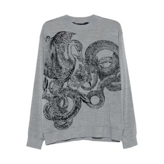 Just Cavalli Rundhals-Strickpullover - - Knitwear - Herren - Grau - L