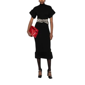 Moschino Femme, Robes, Noir, Taille: 38 FR Wool Blend Dress