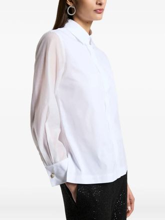 PESERICO Womens Sheer-Sleeve Shirt Aw25 W