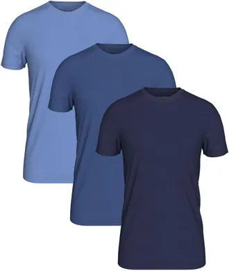 Calvin Klein Underwear T-Shirt S/S CREW NECK 3PK, Herren, Gr. XXL (56), blau bay, minnow, medieval blau, Jersey, Obermaterial: 100% Baumwolle, CALVIN KLEIN UNDERWEAR, Basic,