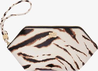 Ganni Pochette de maquillage z&eacute;br&eacute;e Bou Blanc - Pour Femme