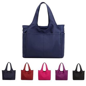 Generic Sac fourre-tout de grande capacit&eacute; pour femme, sac &agrave; main l&eacute;ger en nylon, sac &agrave; main multi-poches d&eacute;contract&eacute; avec fermeture &eacute;clair, pour luniversit&eacute;,