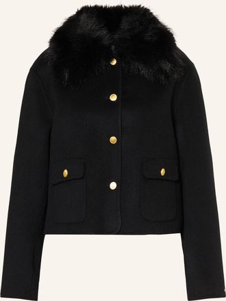 Tommy Hilfiger Kastenjacke Mit Abnehmbarem Kunstfell-Kragen schwarz