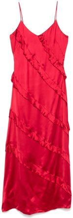 Twin-Set Ger&uuml;schtes Satinkleid - Rot