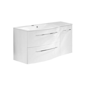 Fackelmann verona Badm&ouml;bel Set 3-teilig 115 cm breit, Wei&szlig;, Ablage rechts + Unterschrank-90326145