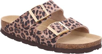 Rohde Pantolette ROHDE ALBA, Damen, Gr. 39, leo, Veloursleder, Schuhe Pantolette, Sommerschuh, Strandschuh, Hausschuh in trendiger Leo-Optik, Topseller