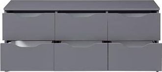 Inter Link SAS Kommode mit Schubladen - Sideboard - Schubladenschrank - Für Schlafzimmer, Wohnzimmer, Badezimmer - Grau - Bietet viel Stauraum - Holzwerkstoff - Robu