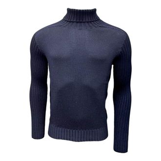 Gran Sasso Rainwool Rollkragenpullover - - Knitwear - Herren - Blau - 3XL