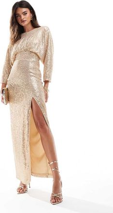 Tfnc Robe longue style kimono &agrave; sequins - Dor&eacute;