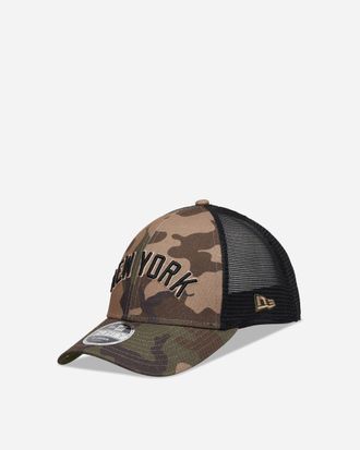 New Era New York Yankees MLB Wordmark 9FORTY M-Crown Adjustable Cap Woodland Camo