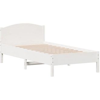 vidaXL Massivholzbett ohne Matratze Wei&szlig; 75x190 cm Kiefernholz Vidaxl